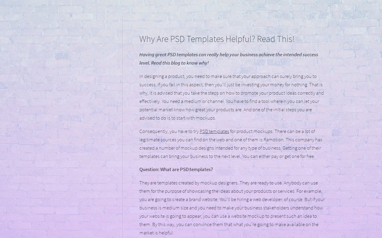 Why Are PSD Templates Helpful? Read This!